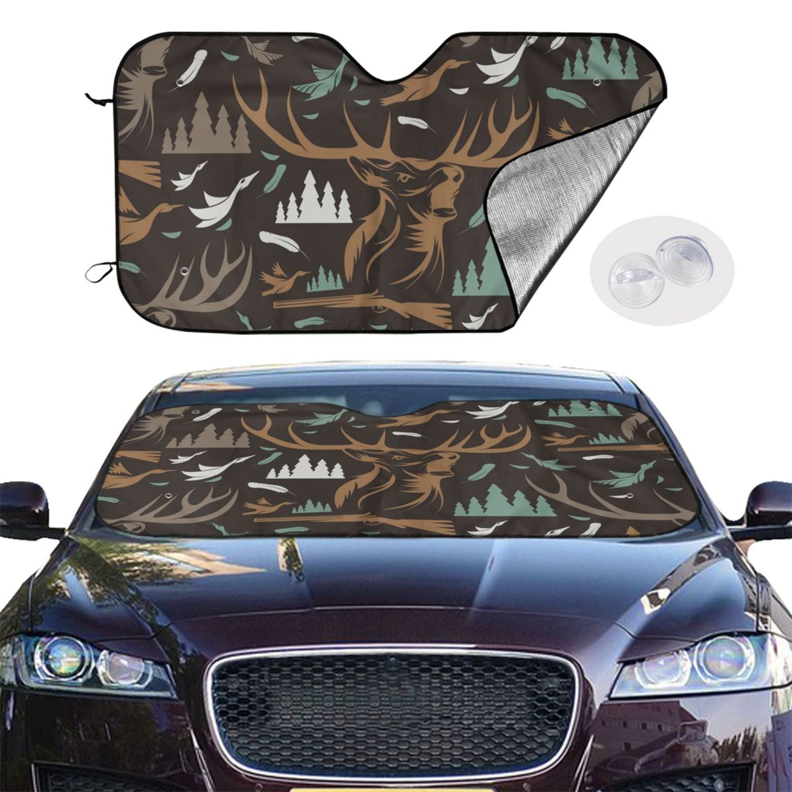Deer Duck Hunting Vintage Windshield Sunshade Sun Shade Front Window ...
