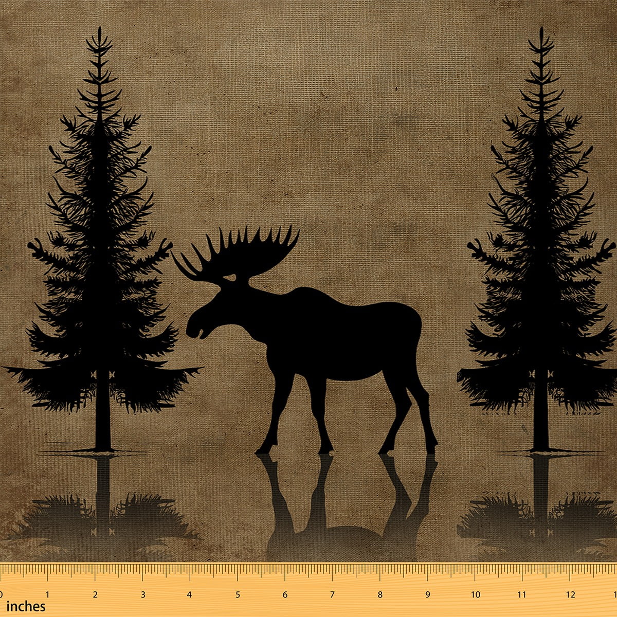 Deer Fabric By The Yard, Wildlife Animals Rustic Upholstery Fabric ...