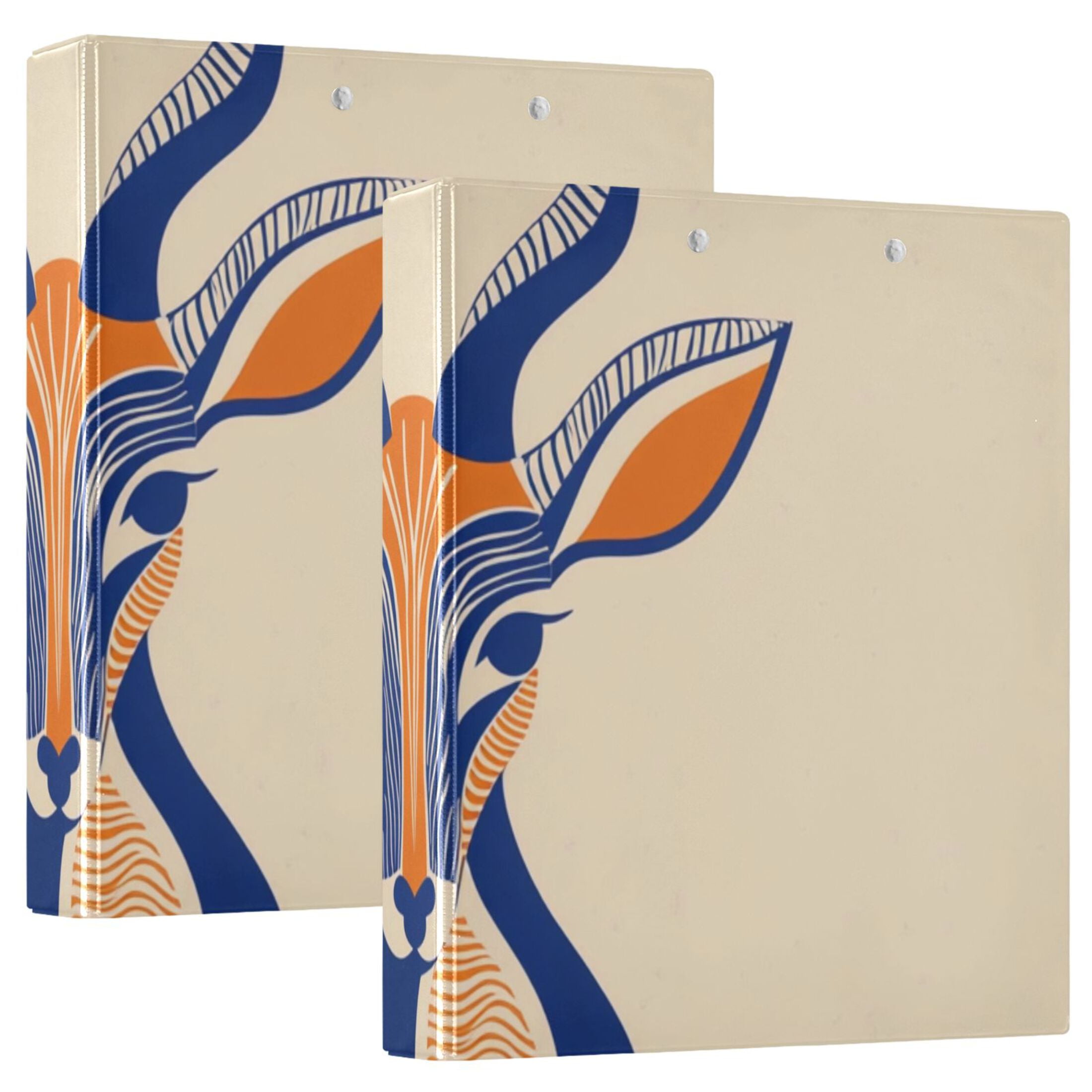 Deer Face 3 Ring Binders 1.5 inch Hardcover File Folders with Interior Pockets A4 Size Organizer ...