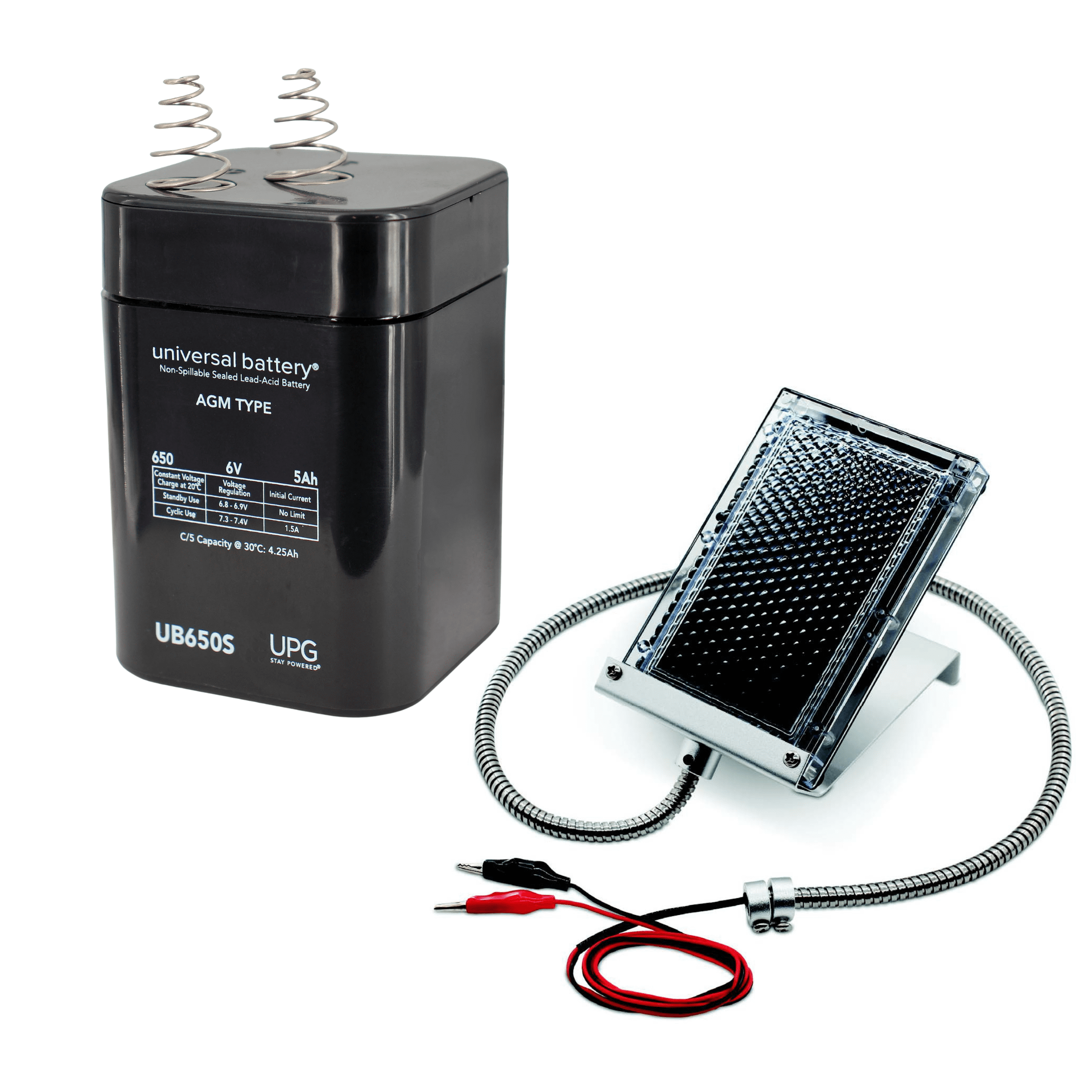 Deer Feeder Power 6V Solar Panel + 6V 5Ah S2 AGM Battery w/ Bracket by ...