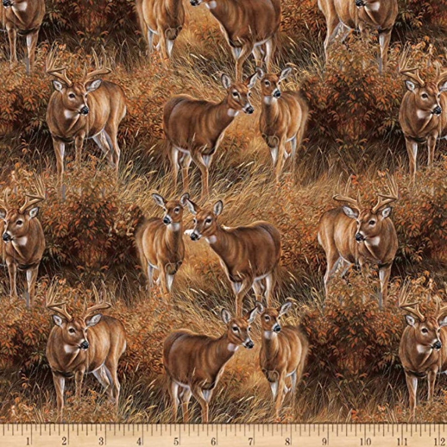 Deer Field Day Scenic Cotton Fabric - Walmart.com