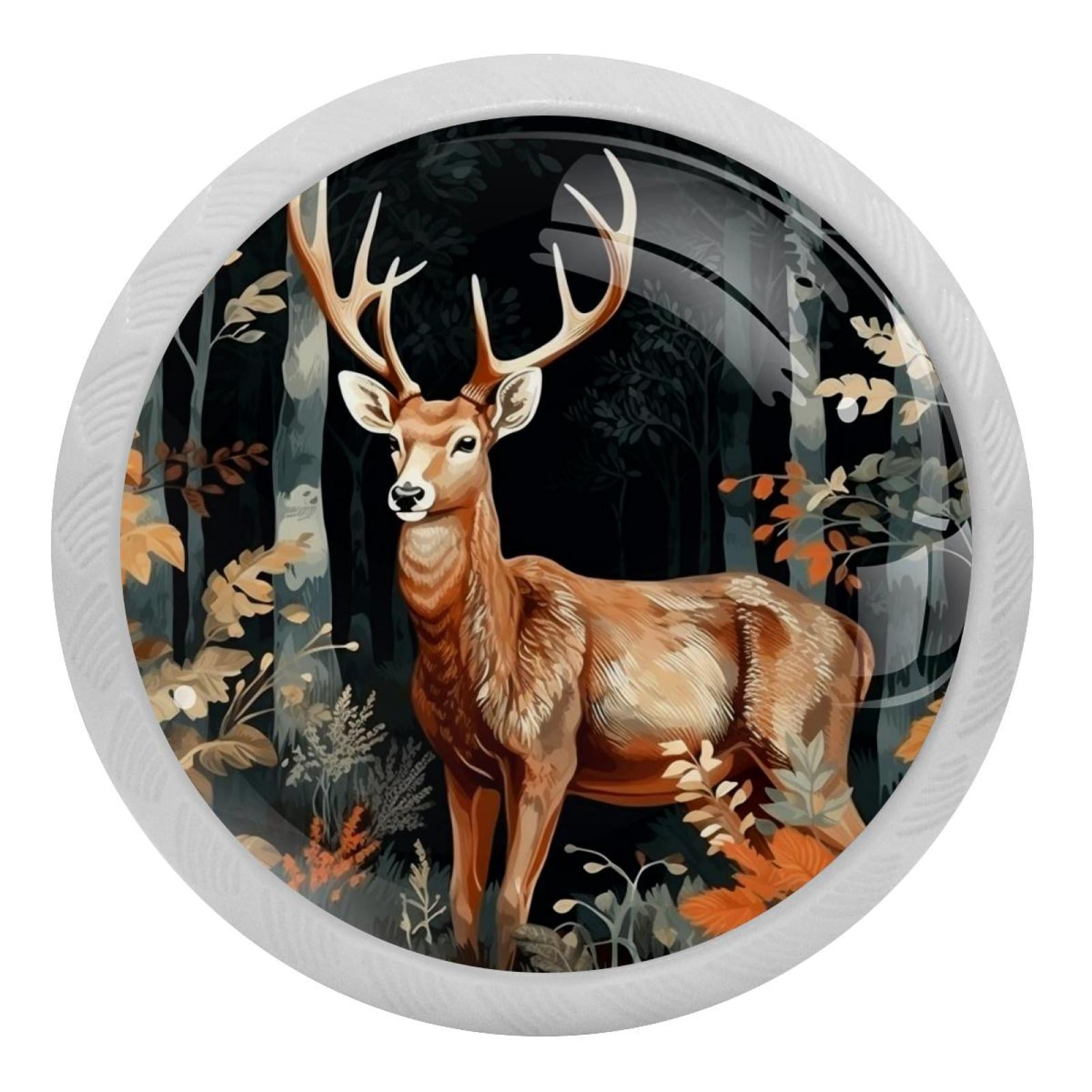 Deer Fluorescent Drawer Pulls with Screws - Round 4-Pack: Glow-in-the ...