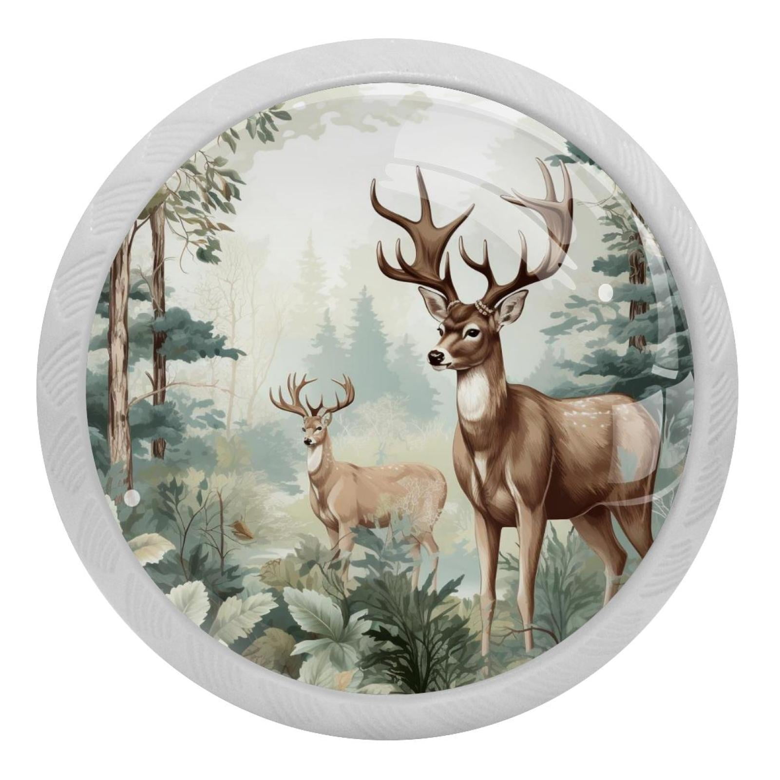 Deer Fluorescent Drawer Pulls with Screws: Round 4-Pack Glow-in-the ...