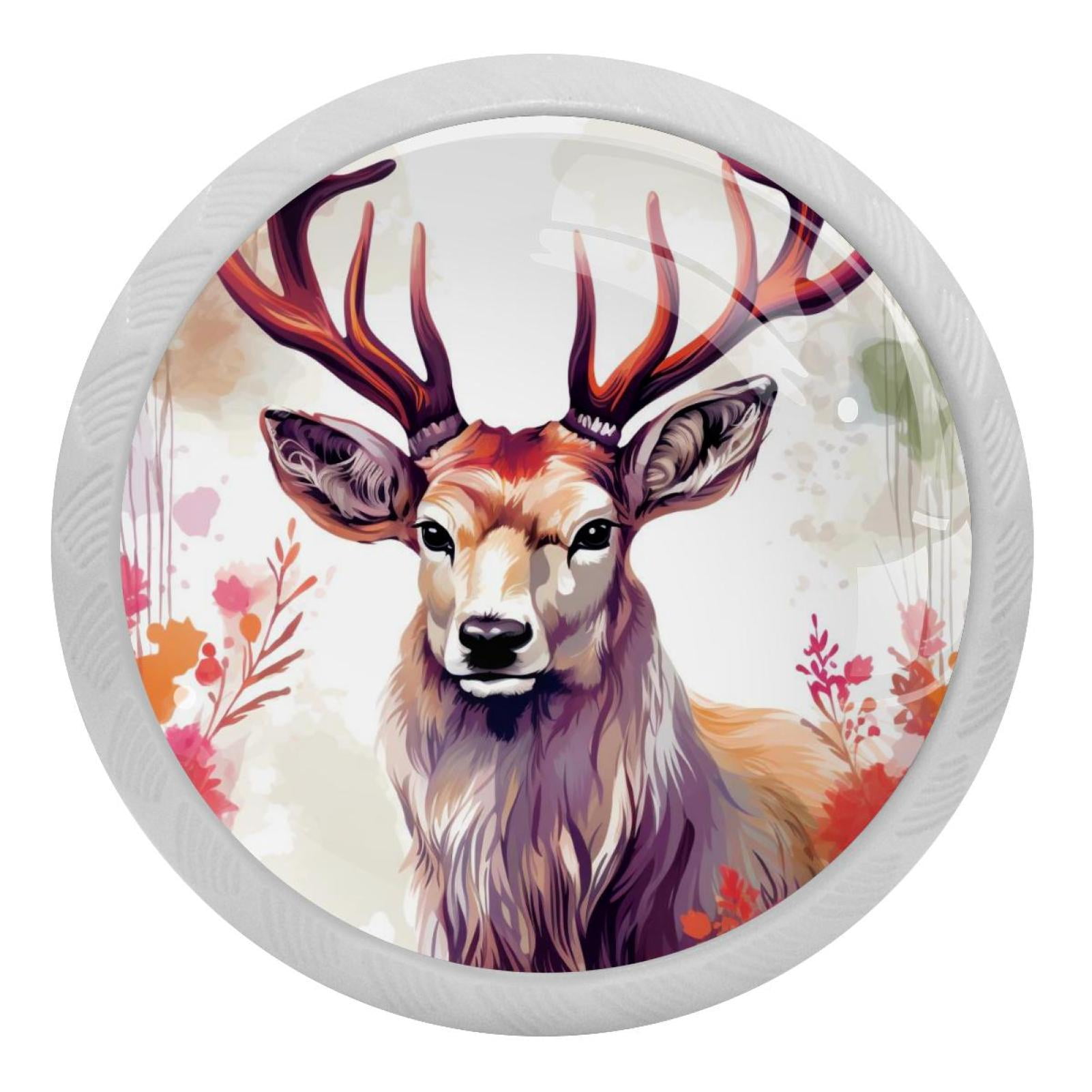 Deer Fluorescent Drawer Pulls with Screws - Round 4-Pack, Glow-in-the ...