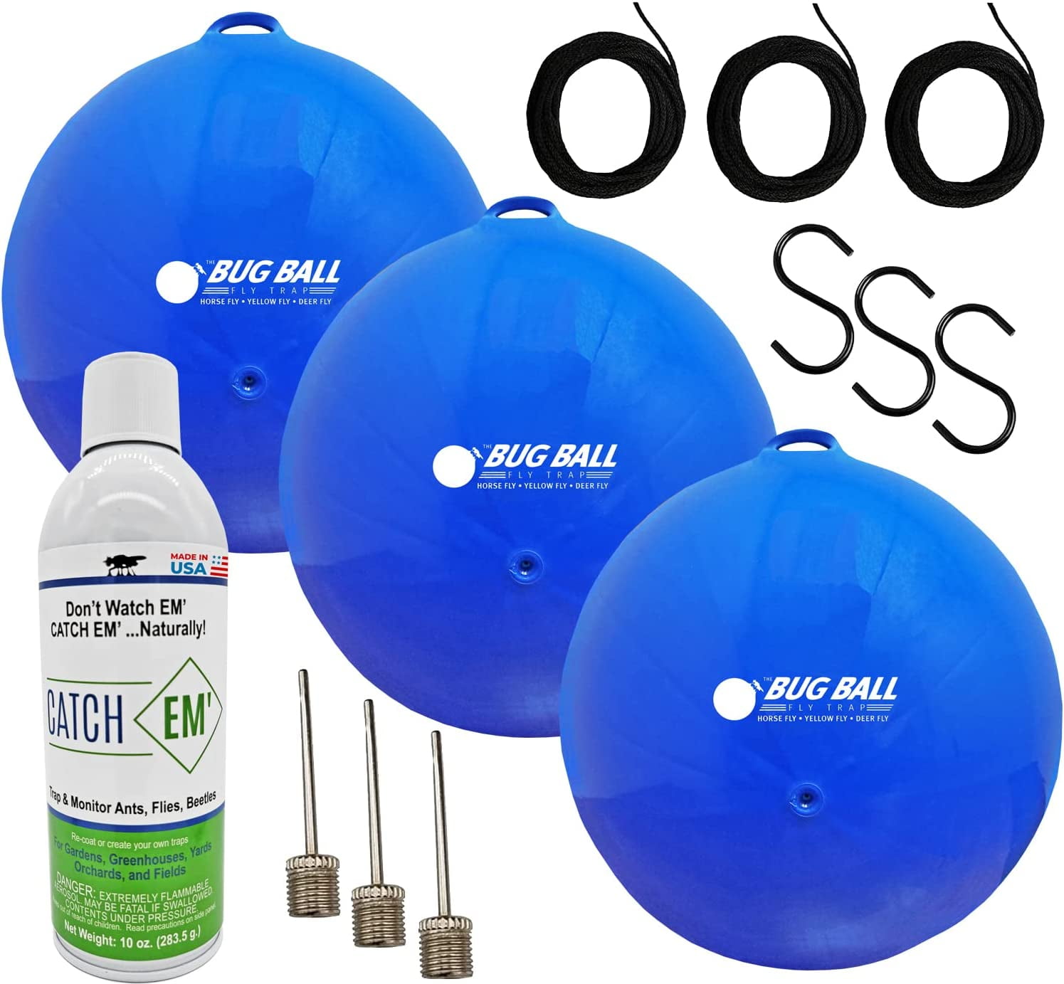 Deer Fly Ball 3 Pack Deluxe Kit Complete- Odorless Eco-Friendly Biting ...