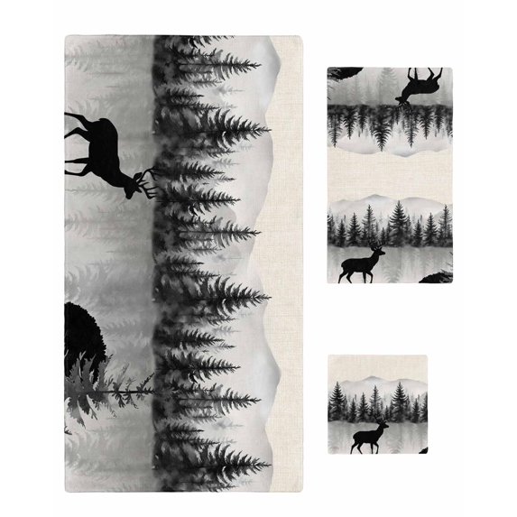 Deer Forest Bath Towels for Bathroom Set,Luxury Microfiber Towels Gifts ...