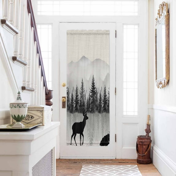 Deer Forest Door Curtains for Door Window, French Sidelight Front Back ...