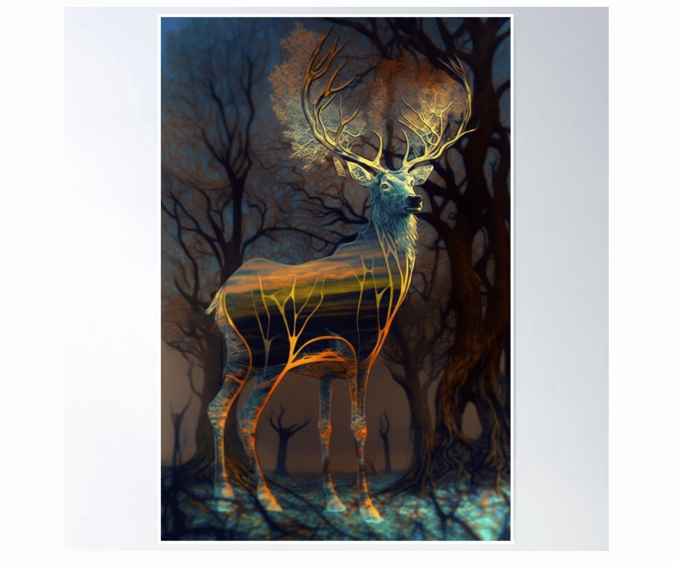 Deer Forest Lord Of The Forest Poster Wall Art Modern Wall Decor ...
