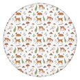 Deer Forest Mushroom White Pattern Round Elastic Tablecloth, 45-52 Inch ...