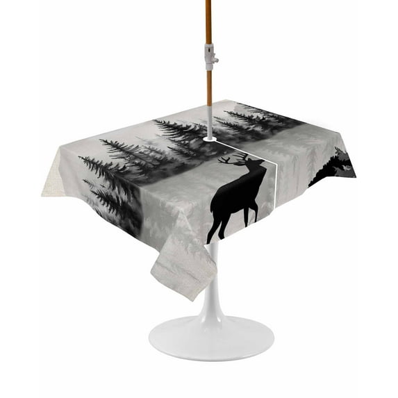 Deer Forest Rectangle Outdoor Tablecloth, Waterproof Table Cloth Cover ...
