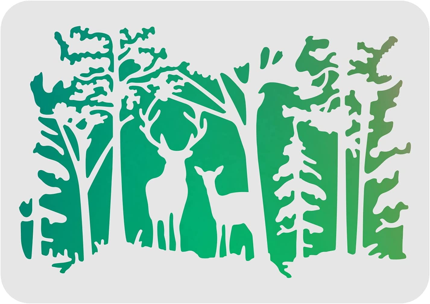 Deer Forest Stencils Decoration Template 11.6x8.3 inch Plastic Forest ...