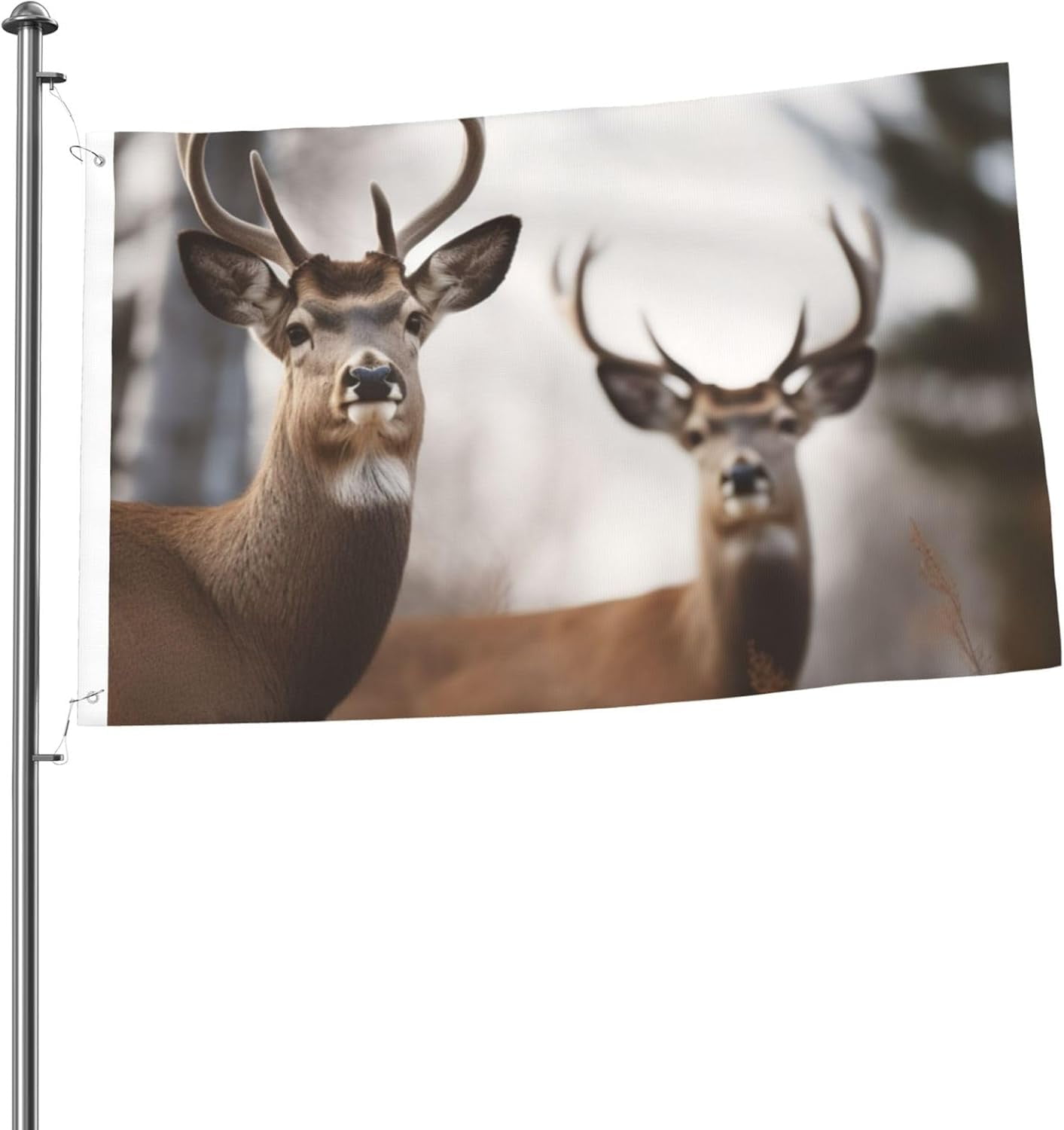 Deer Garden Flags Holiday Banner with Brass Grommets Large Welcome ...