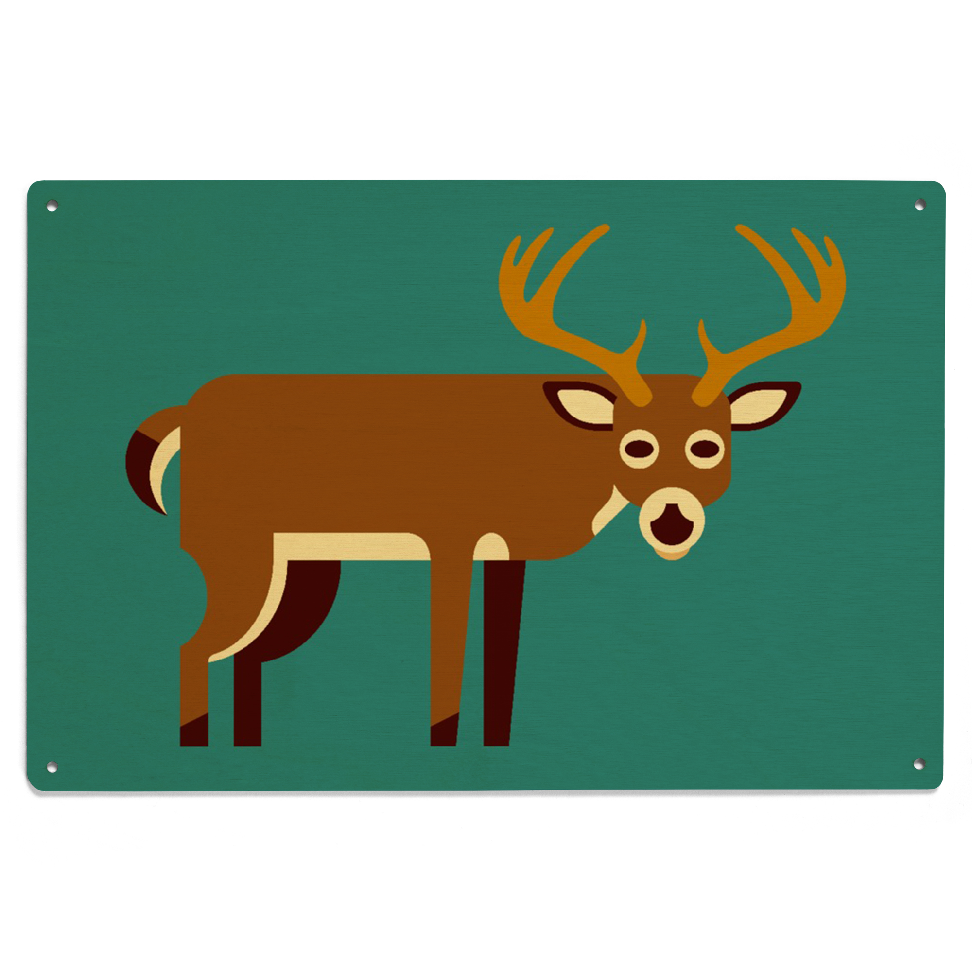 Deer, Geometric, Contour Birch Wood Wall Sign (6x9 Rustic Home Decor ...