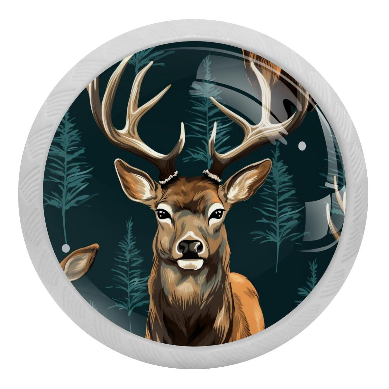 Deer Glow-in-the-Dark Fluorescent Drawer Pulls with Screws - 4-Pack ...