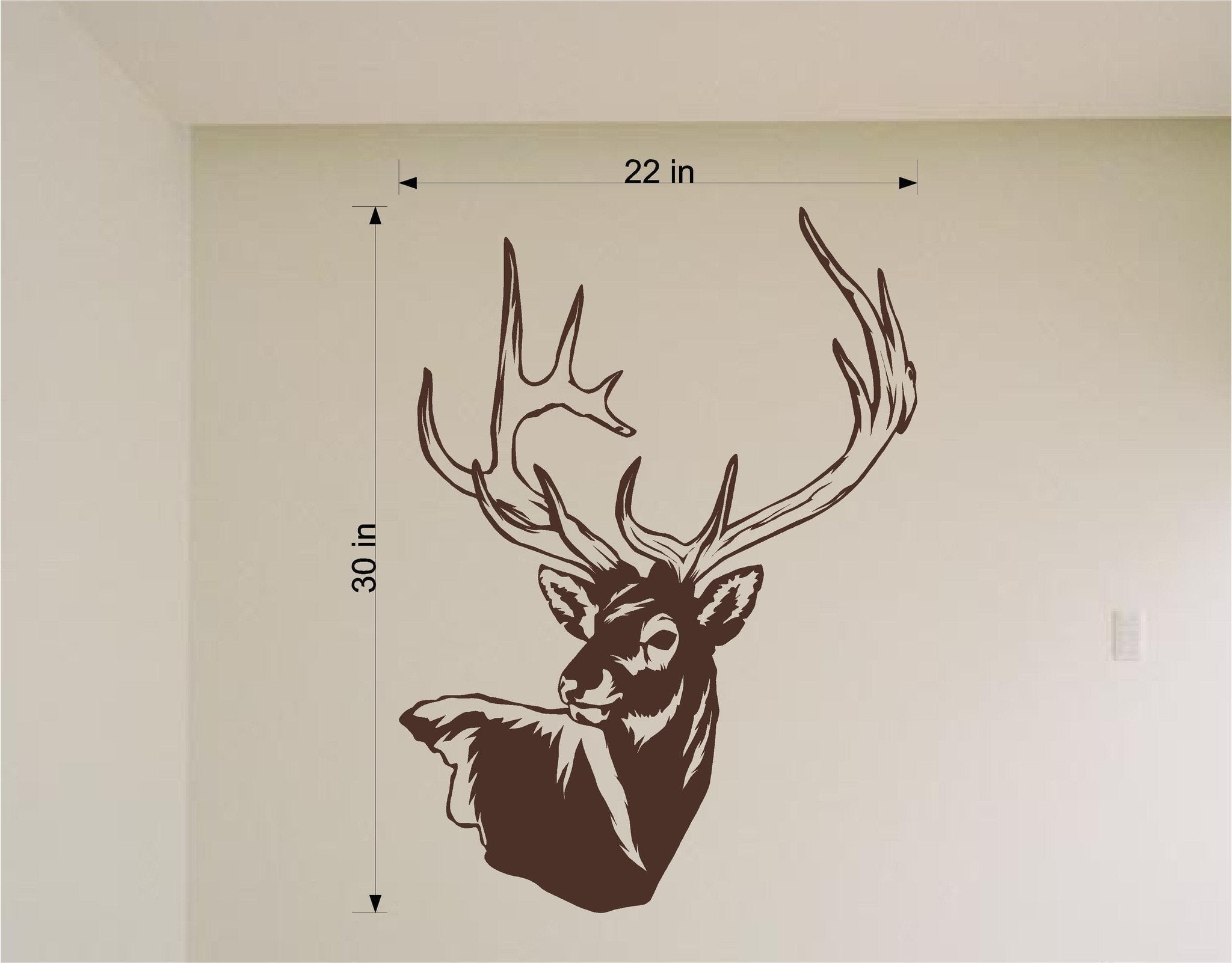 Deer Head Mount Wall Decals Mural Home Decor Vinyl Stickers Decorate ...