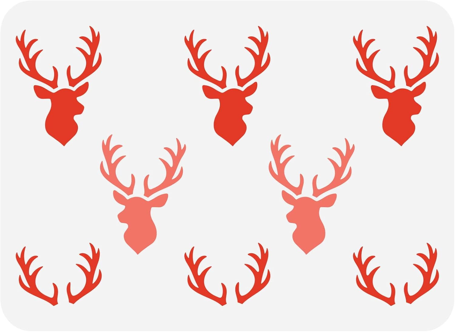 Deer Head Pattern Stencil 1.7x8.3inch Reusable Antler Painting Stencil ...