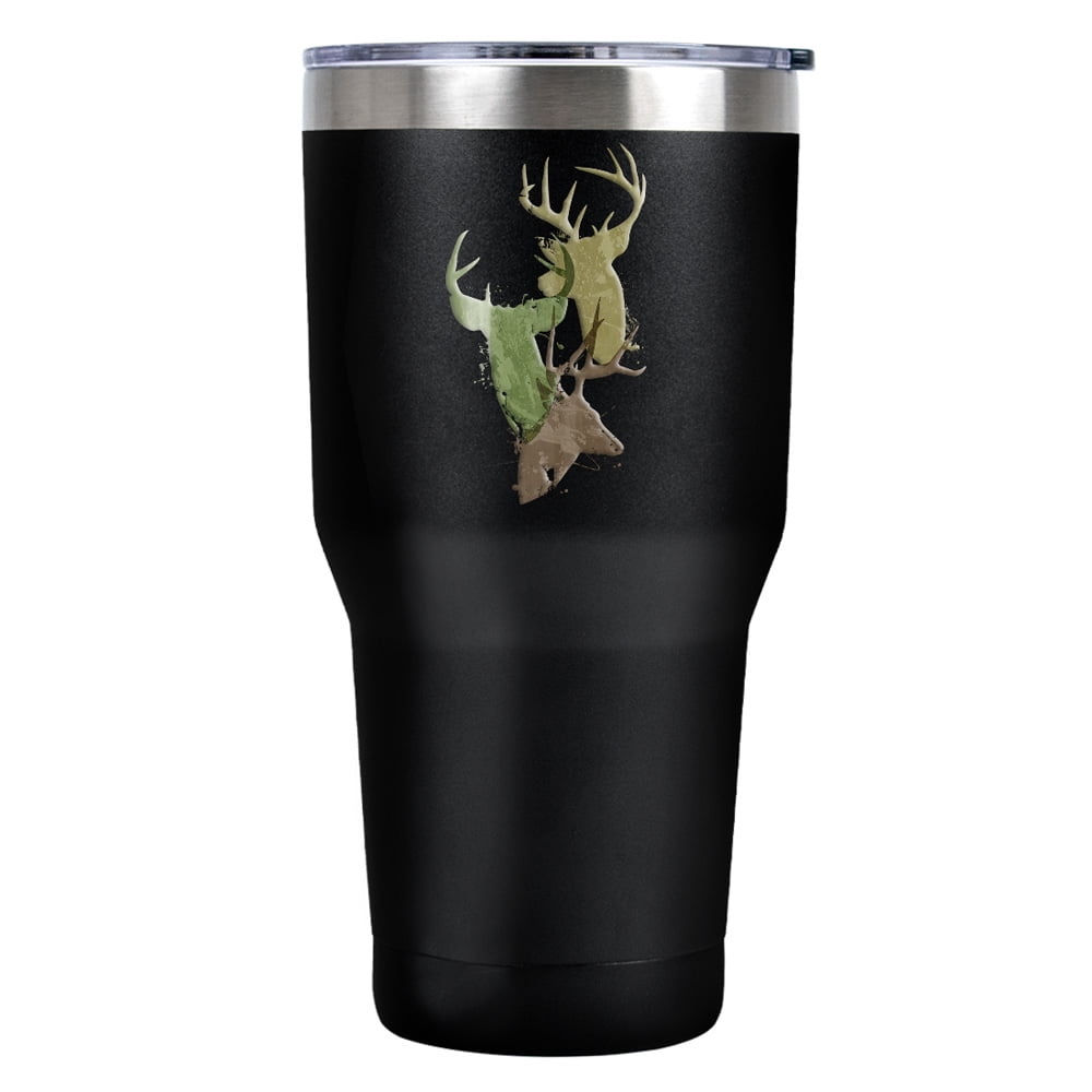 Deer Heads Trio Hunting Hunter Camo Stainless Steel Tumbler 30 oz ...