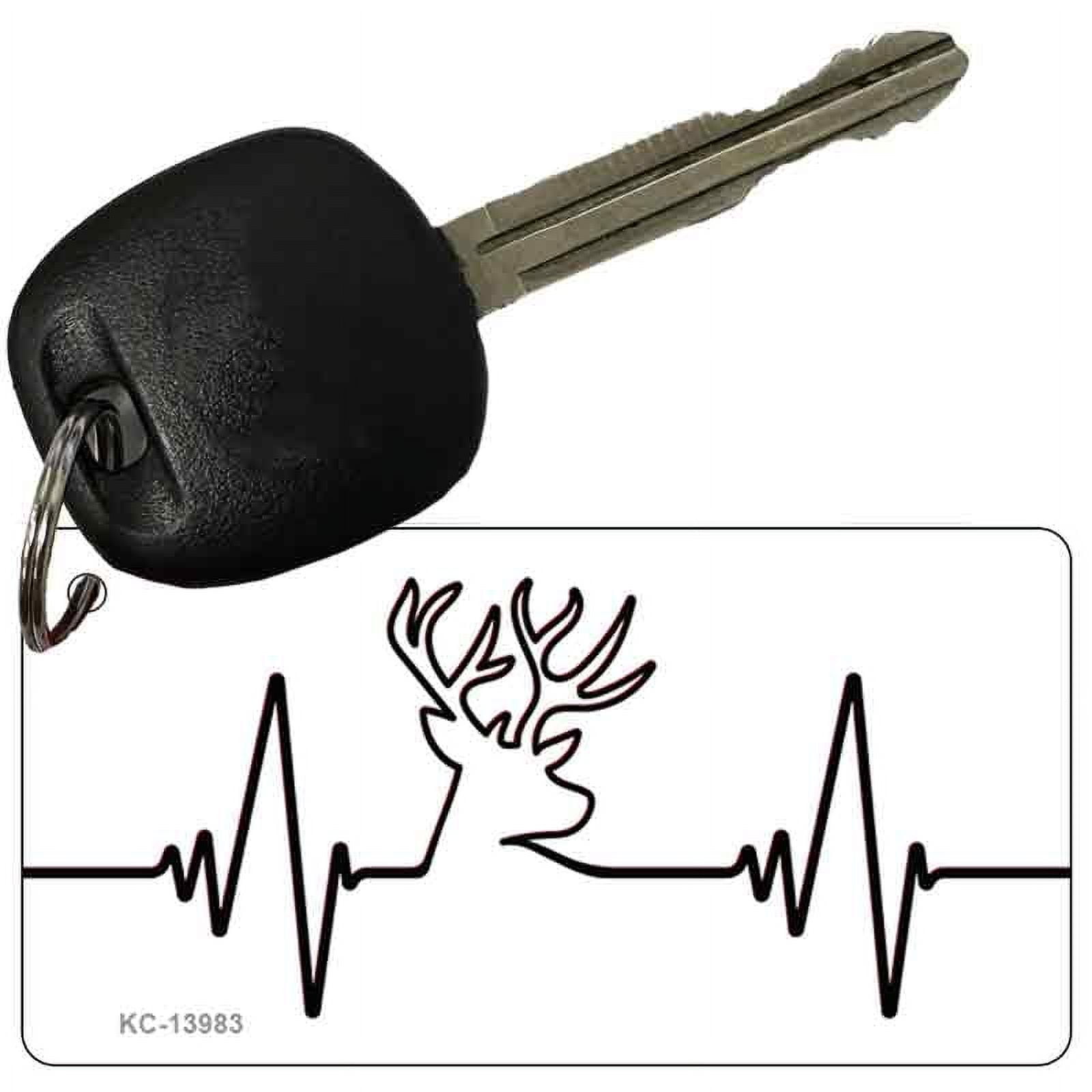 Deer Heart Beat Novelty Metal Key Chain 3" x 1.5" Key Chain (KC ...