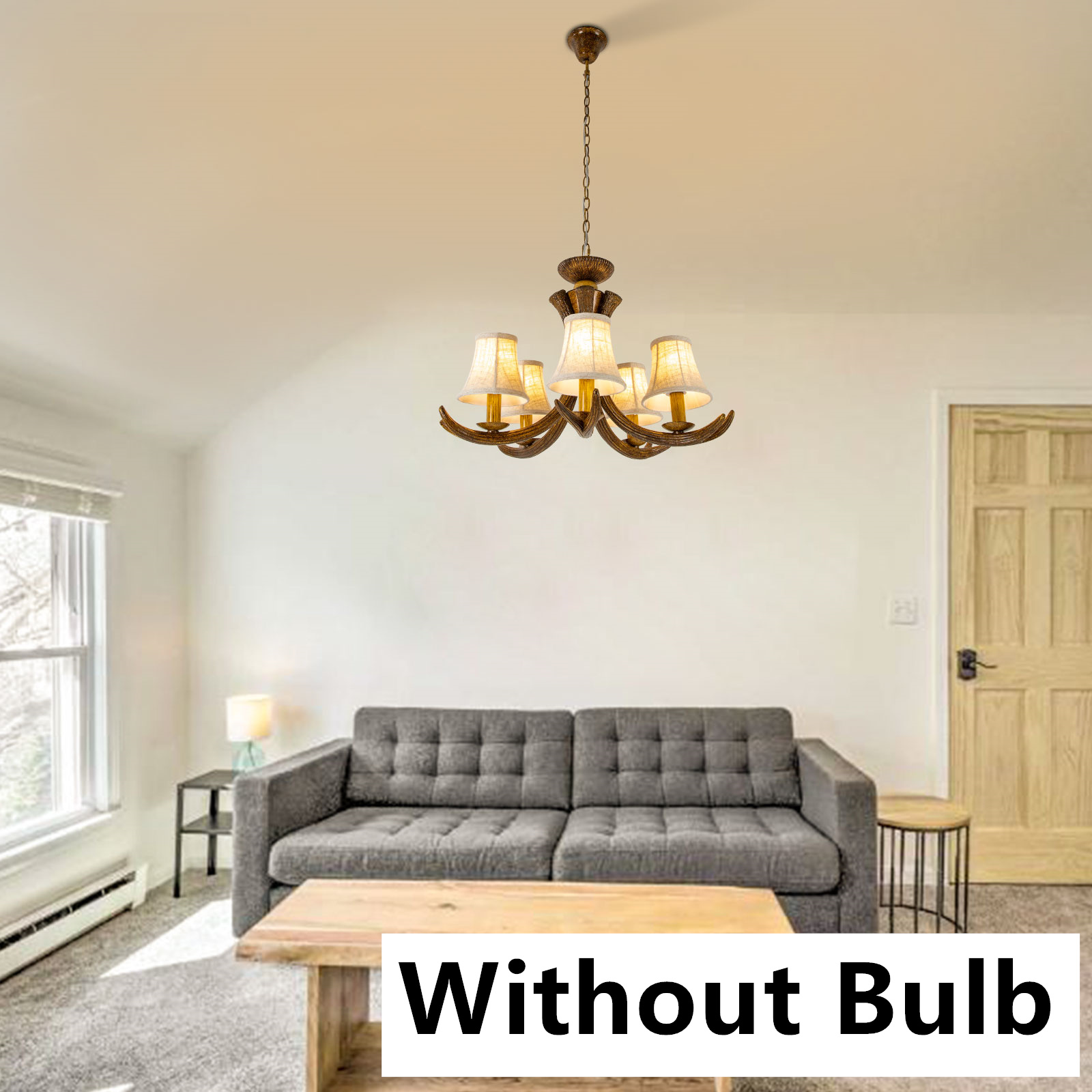 Deer Horn Rustic Resin Antler Chandelier Light Ceiling Pendant Lighting ...