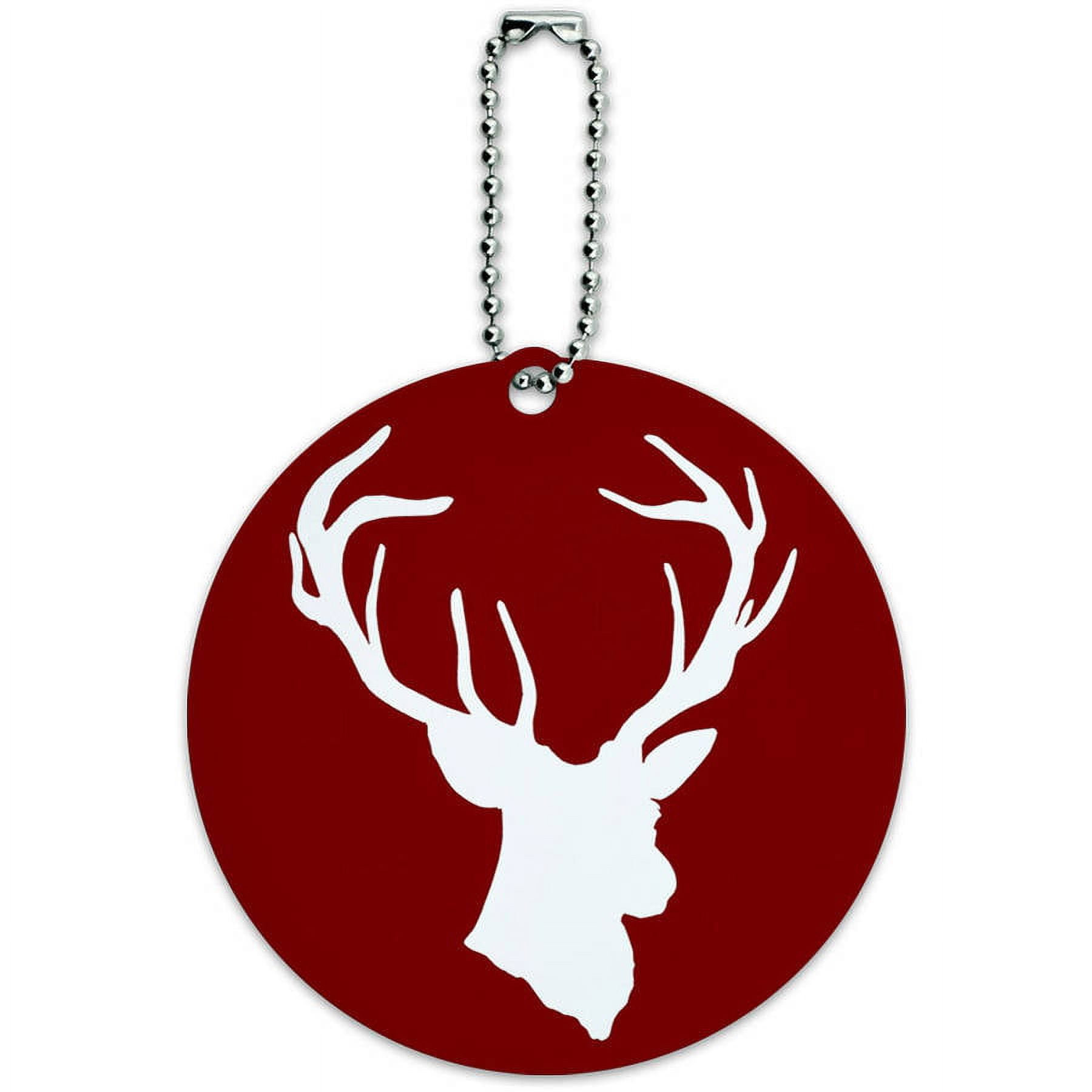 Deer Hunter Buck Hunting Round Luggage ID Tag Card for Suitcase or ...