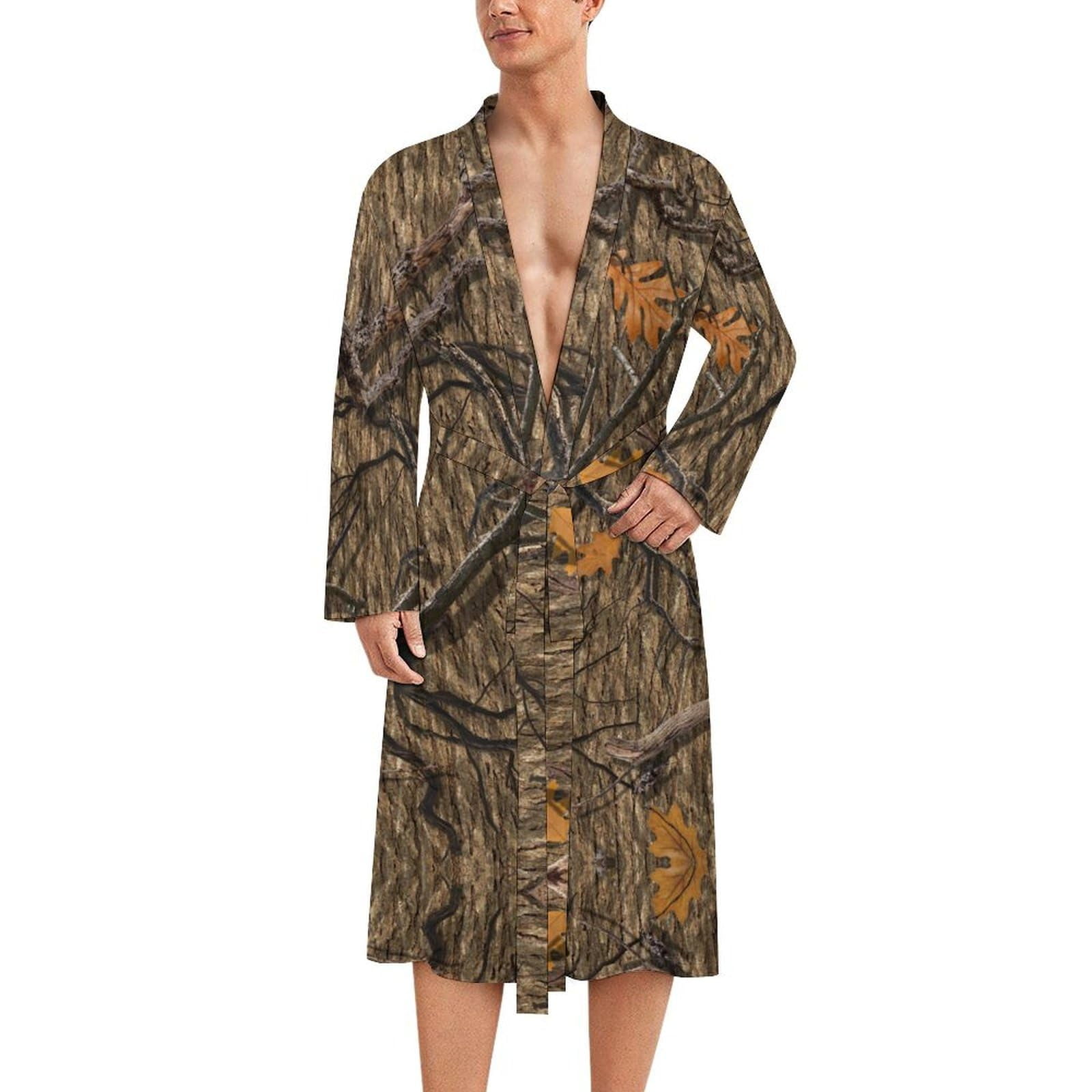 Deer Hunter Camouflage Pattern Soft Men's Robe Lightweight Bathrobe ...