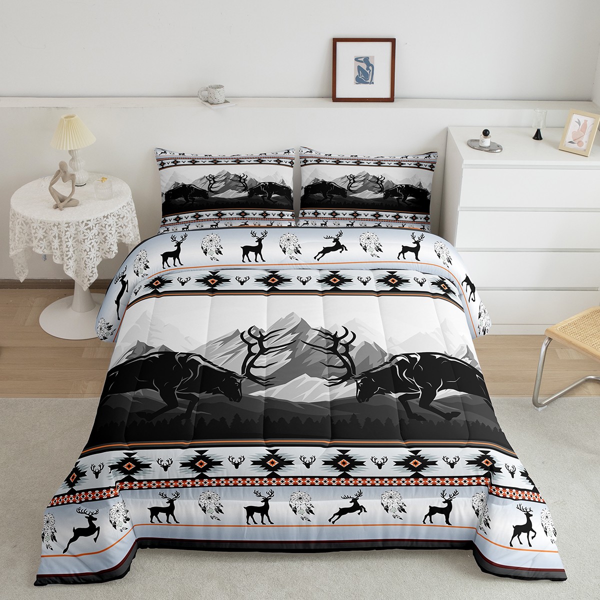 Deer Hunter Comforter Set Full Southwestern Native Aztec Western ...