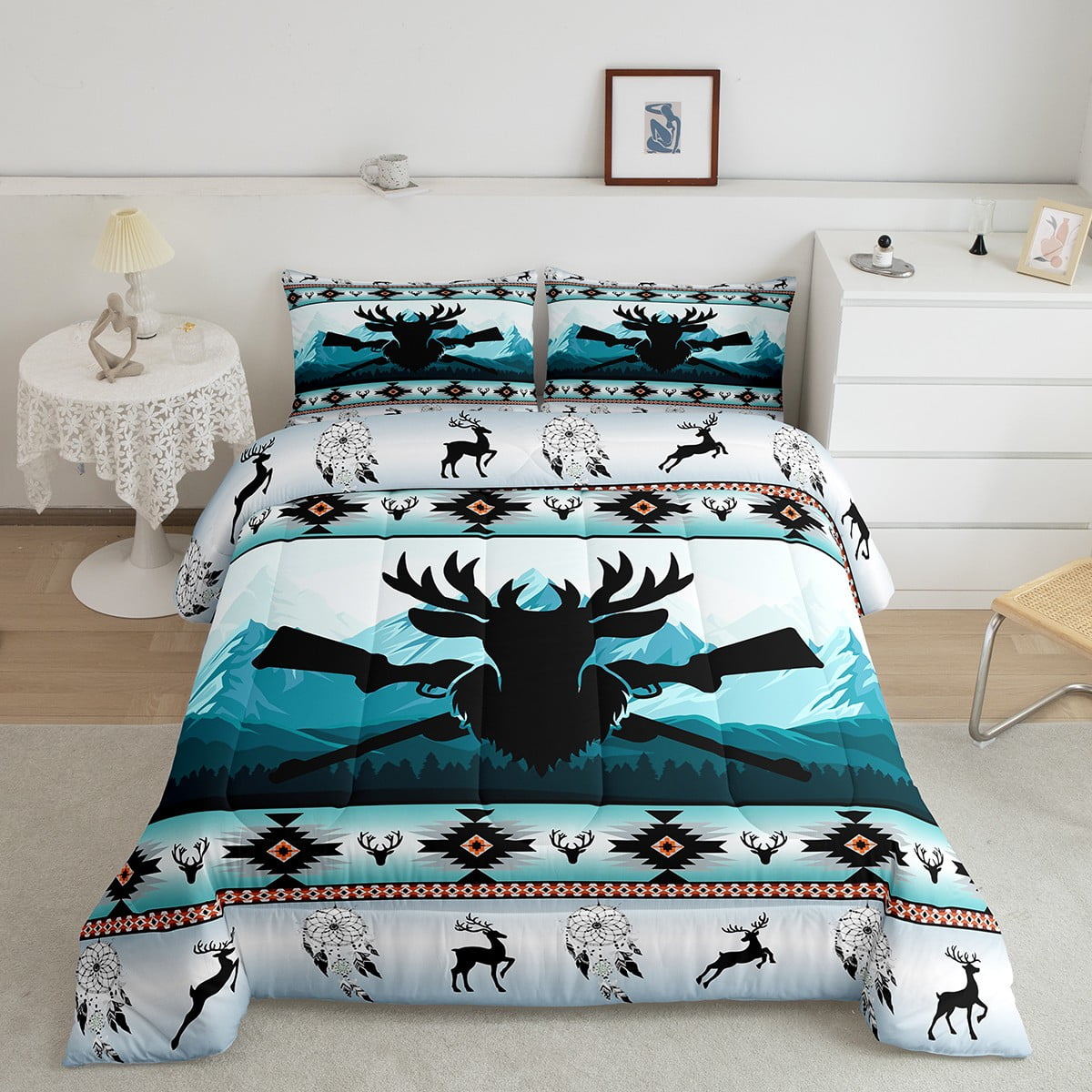 Deer Hunter Comforter Set Full Southwestern Native Aztec Western ...
