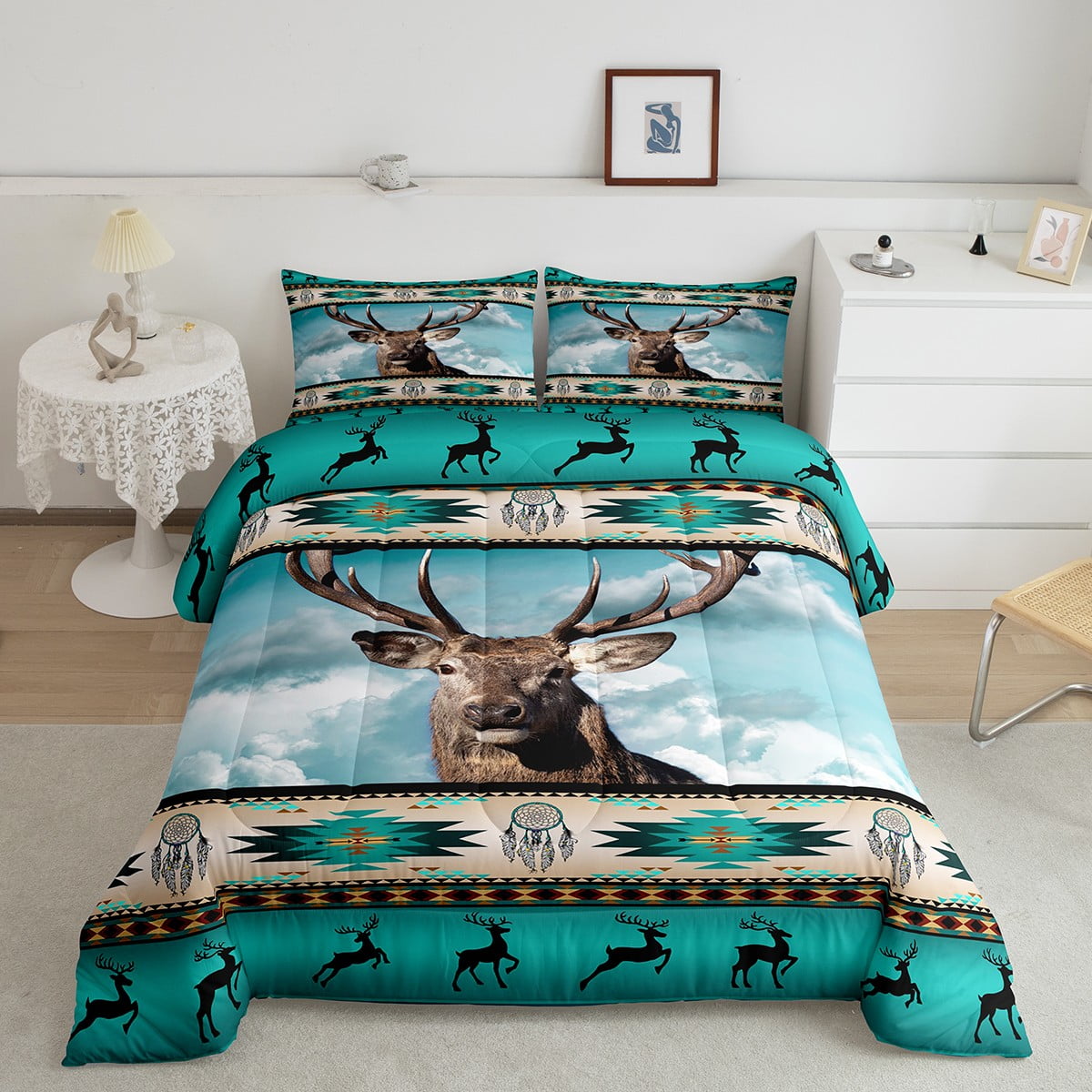 Deer Hunter Comforter Set Full Southwestern Native Aztec Western ...