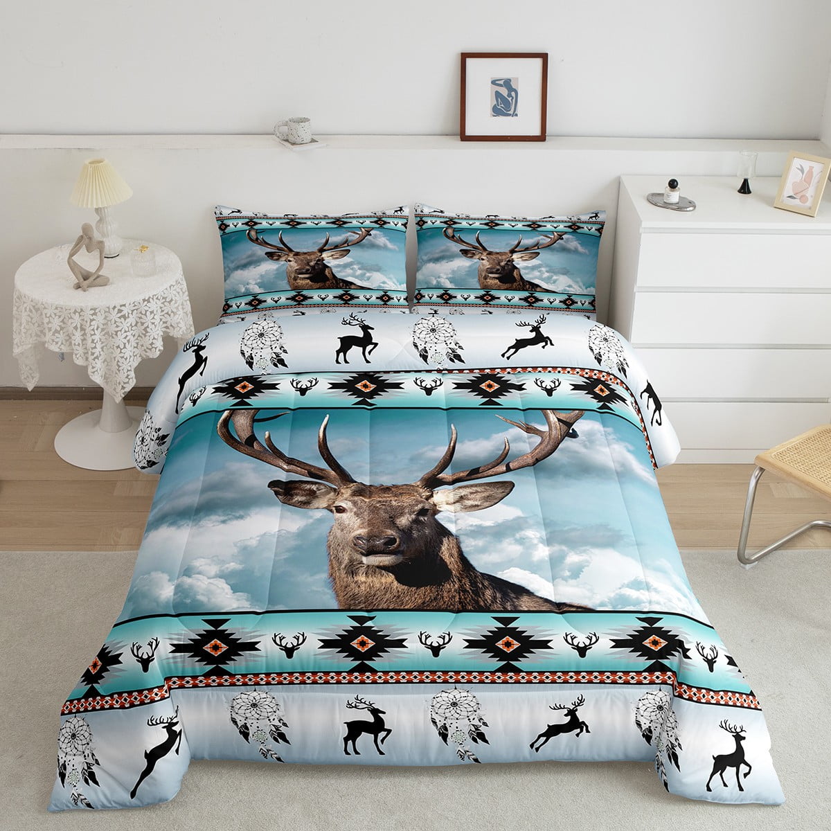 Deer Hunter Comforter Set Full Southwestern Native Aztec Western ...
