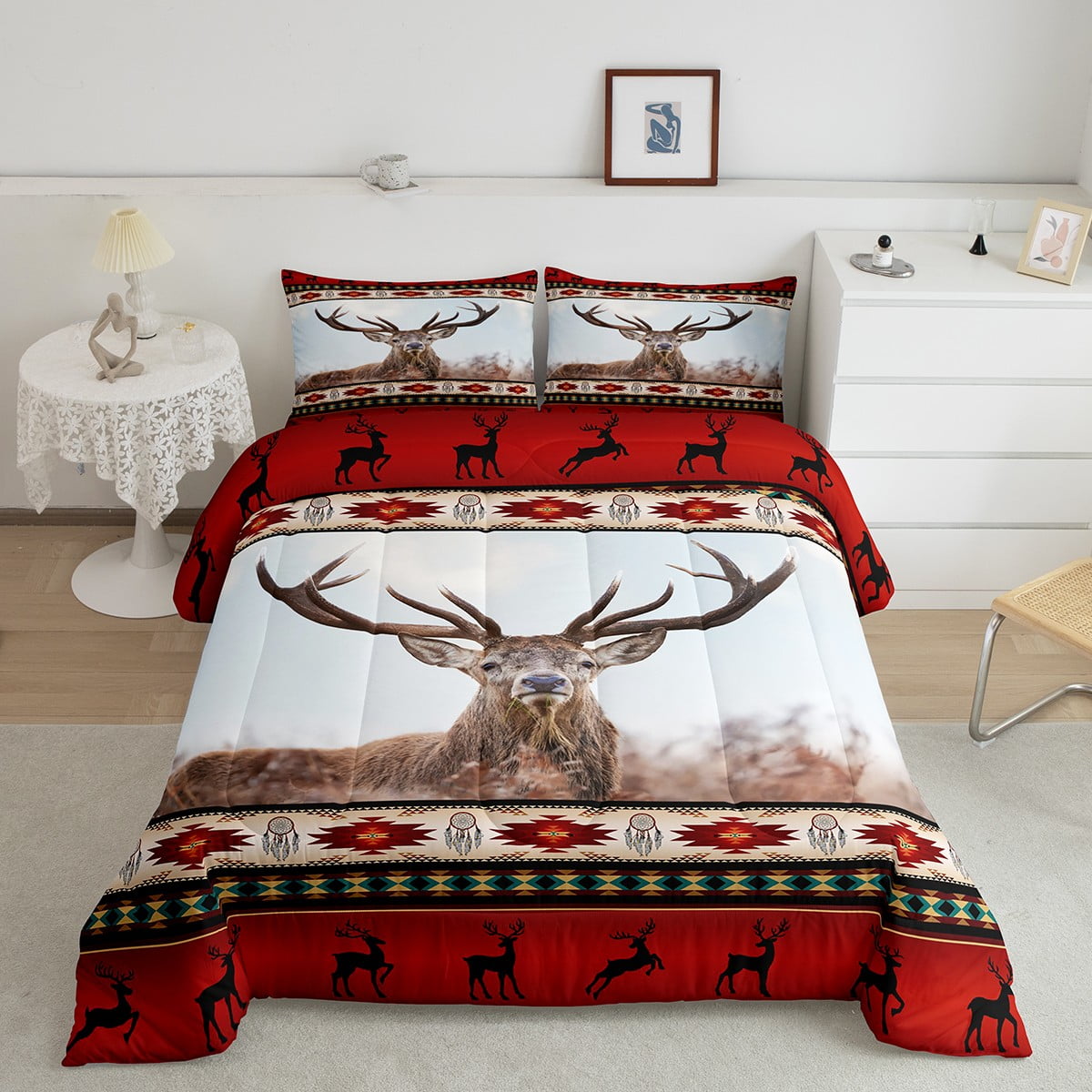 Deer Hunter Comforter Set King Southwestern Native Aztec Western ...