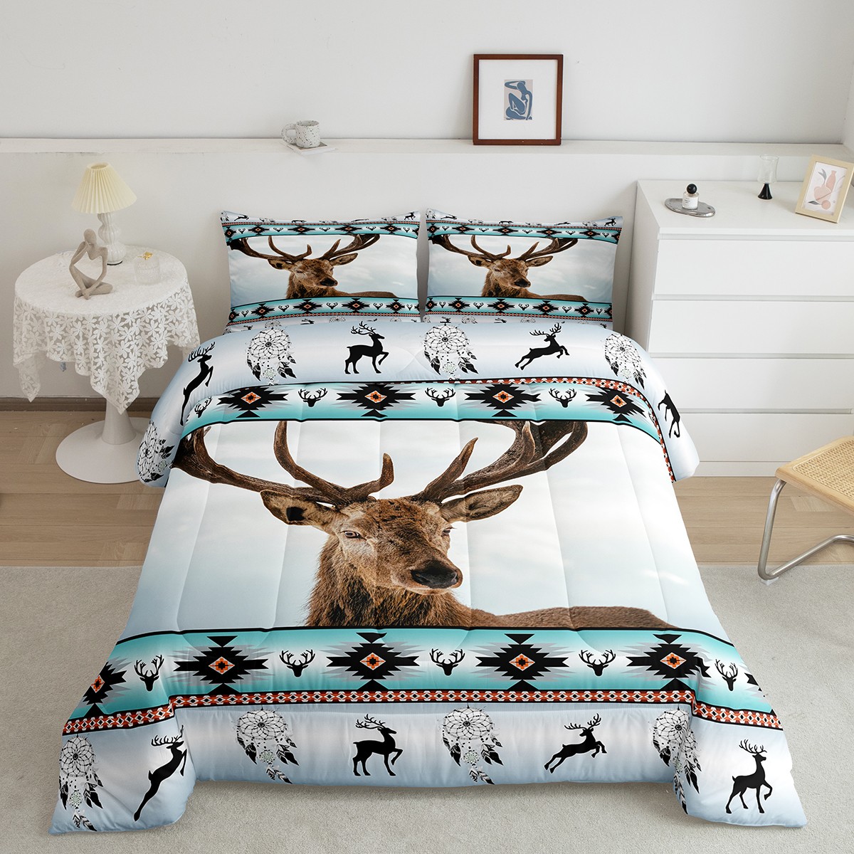 Deer Hunter Comforter Set Twin Southwestern Native Aztec Western ...