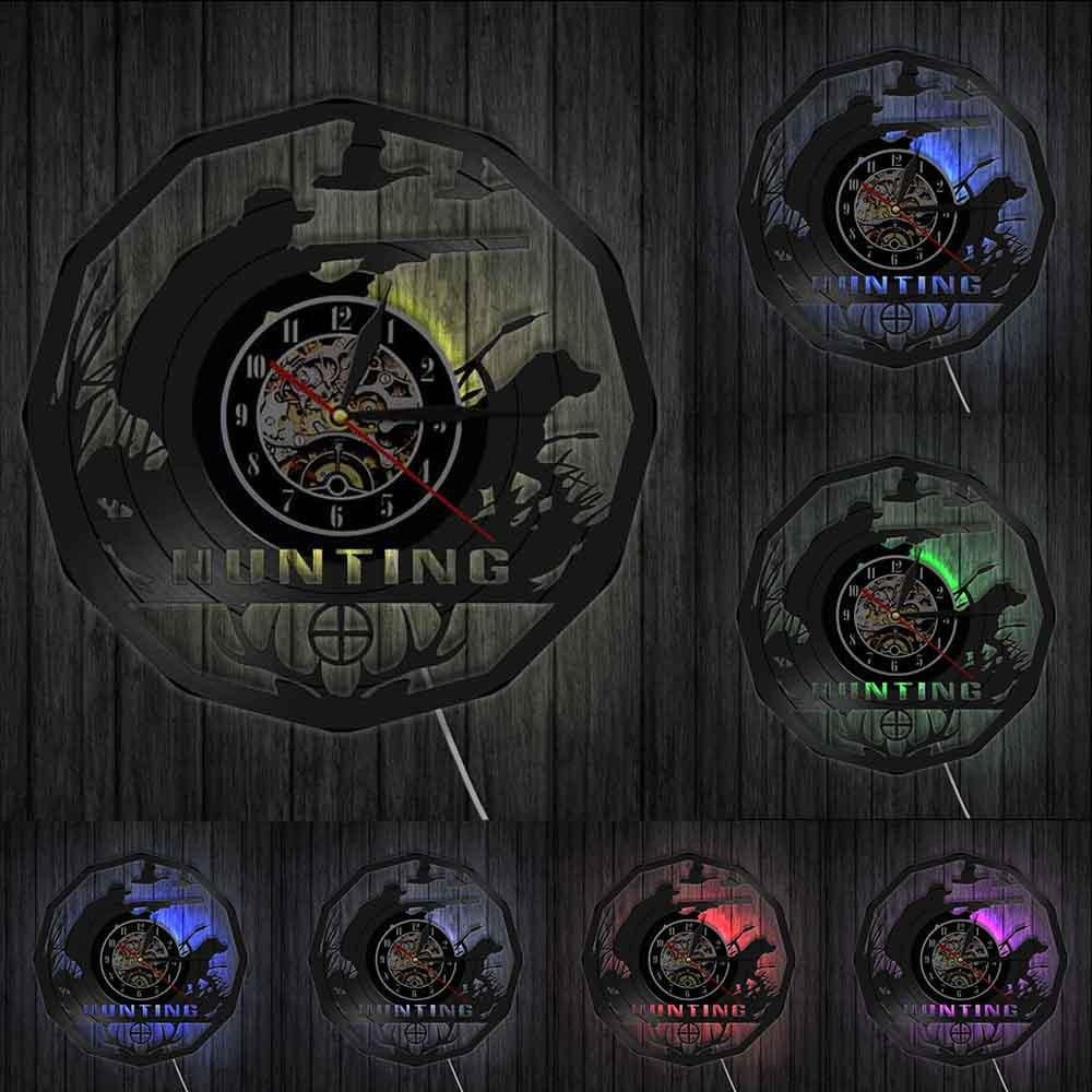 Deer Hunter Hunting Gift Wall Clock Retro Vinyl Record Wall Clock ...