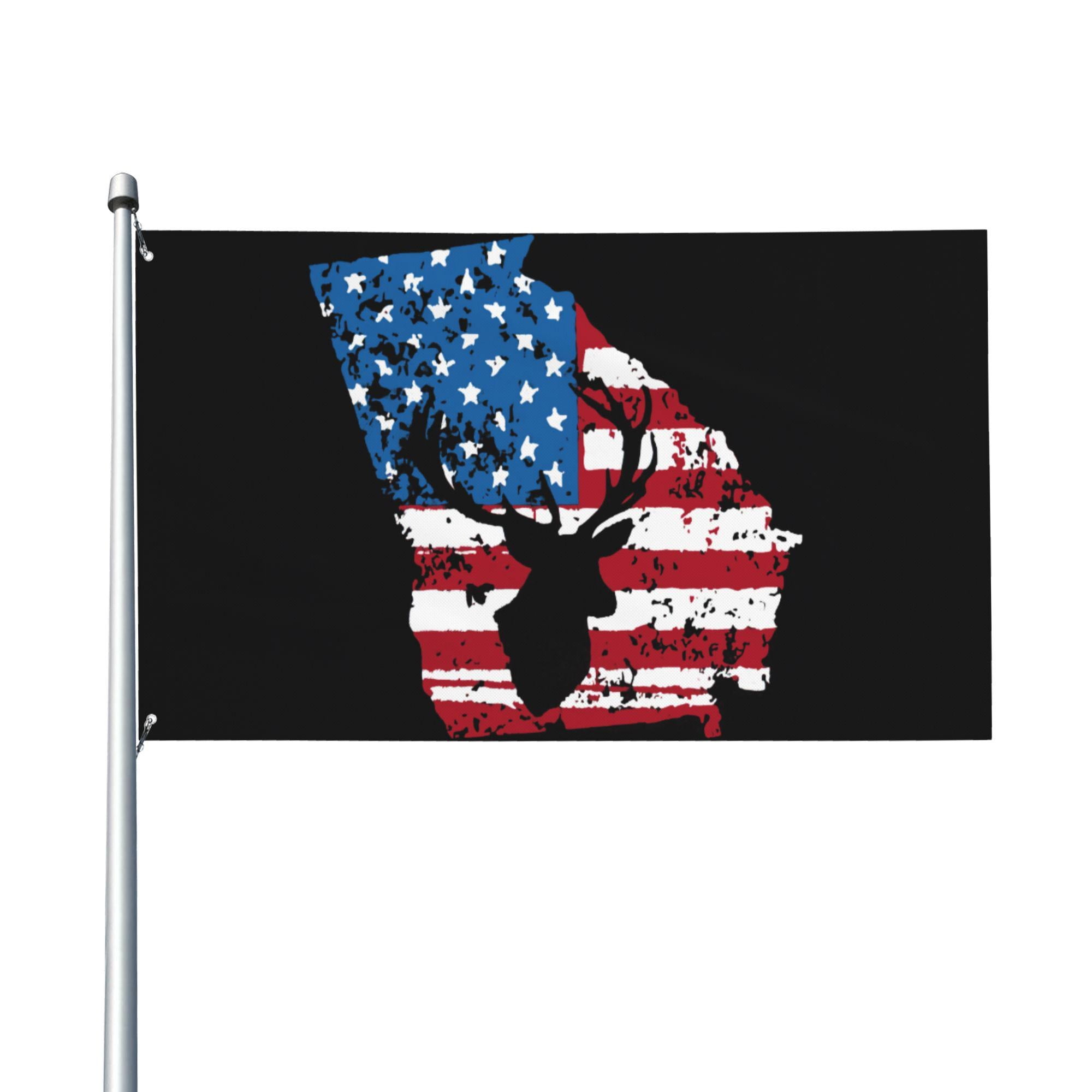 Deer Hunting American Flag Outdoor Garden Flag Breeze Flag Home House ...