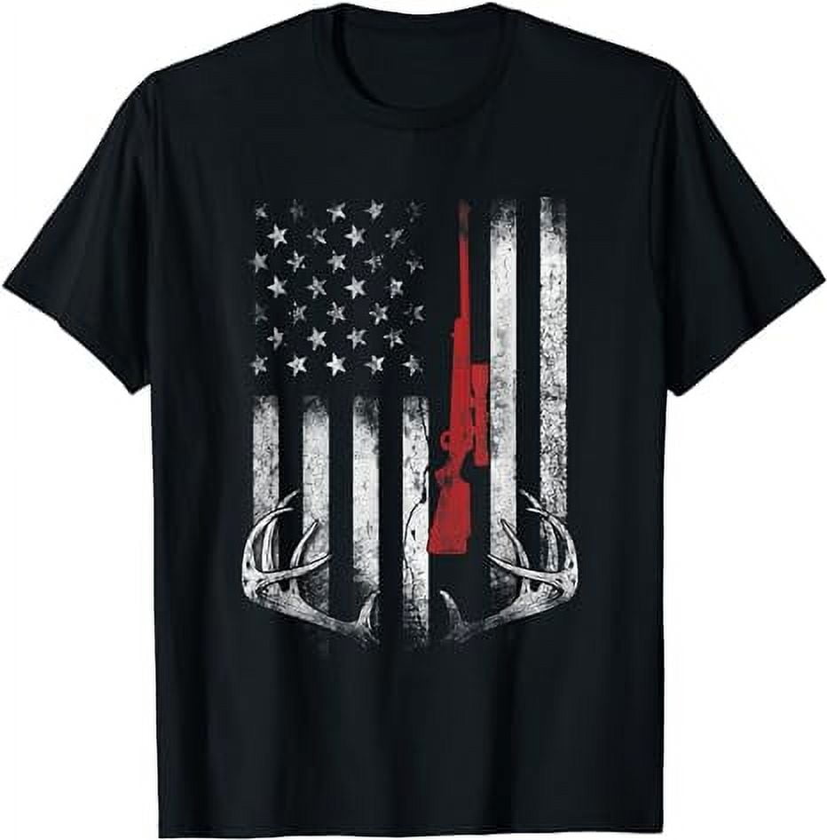 Deer Hunting American Flag Shirt For Hunter T-Shirt - Walmart.com
