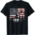 Deer Hunting American Flag Whitetail Buck Antlers Mens T-Shirt ...