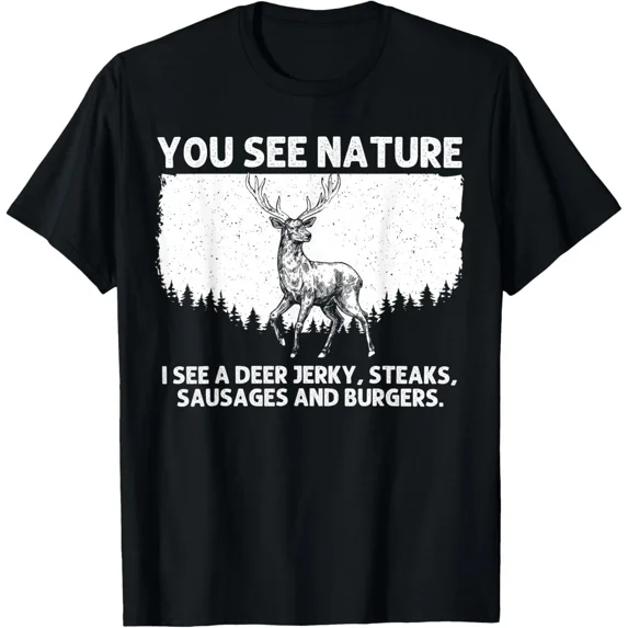 Deer Hunting Art Wildlife Hunter Buck Antler Nature Graphic Unisex T ...