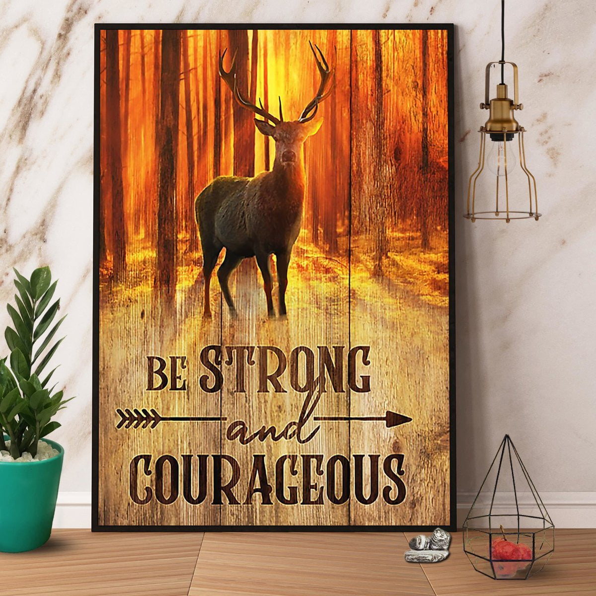 Deer Hunting Be Strong And Courageous Vertical Paper Poster No Frame 16 ...