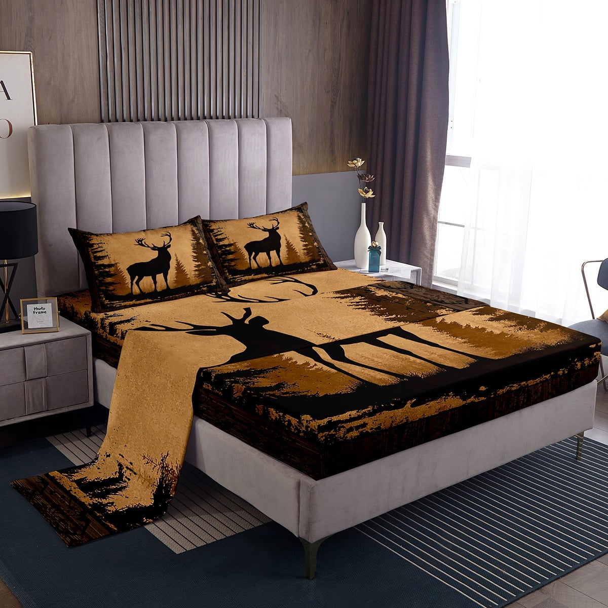 Deer Hunting Bed Sheets Twin Wildlife Hunting Theme Sheets Western ...