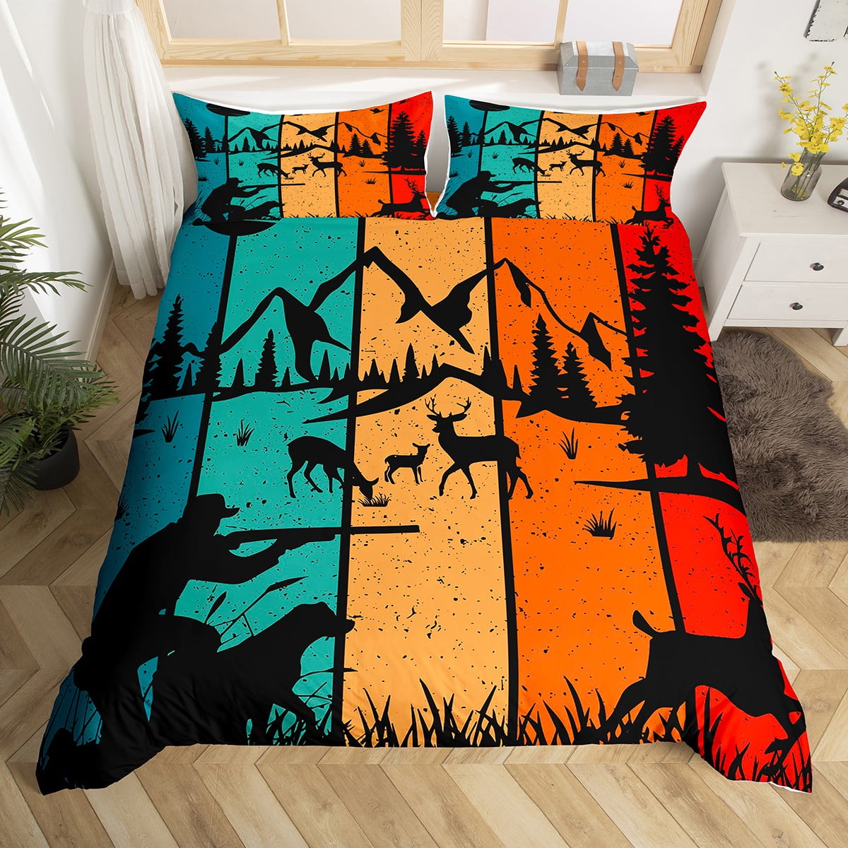 Deer Hunting Bedding Set Elk Deer Hunter Comforter Cover for Man ...