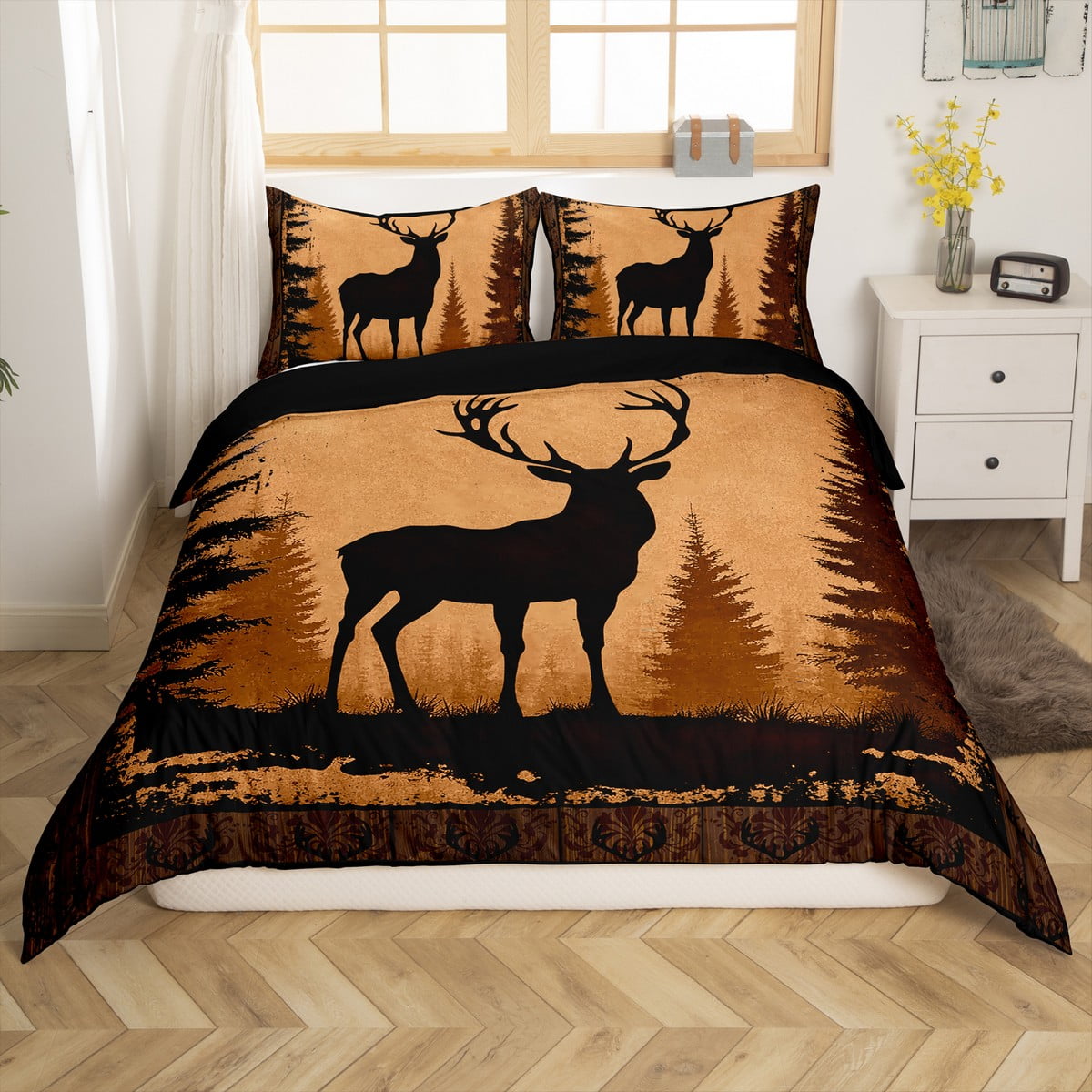 Deer Hunting Bedding Sets Wildlife Hunting Theme Duvet Cover Western ...