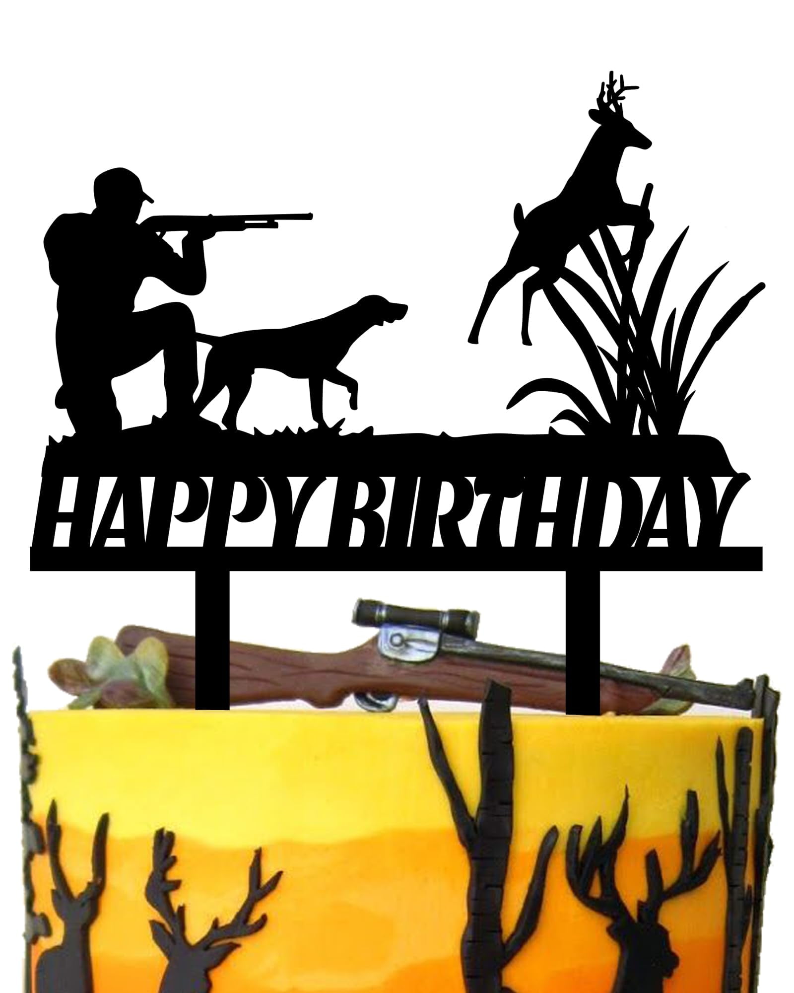 Deer Hunting Birthday Cake DHF10 Topper Gone Hunting Hunter Camping ...