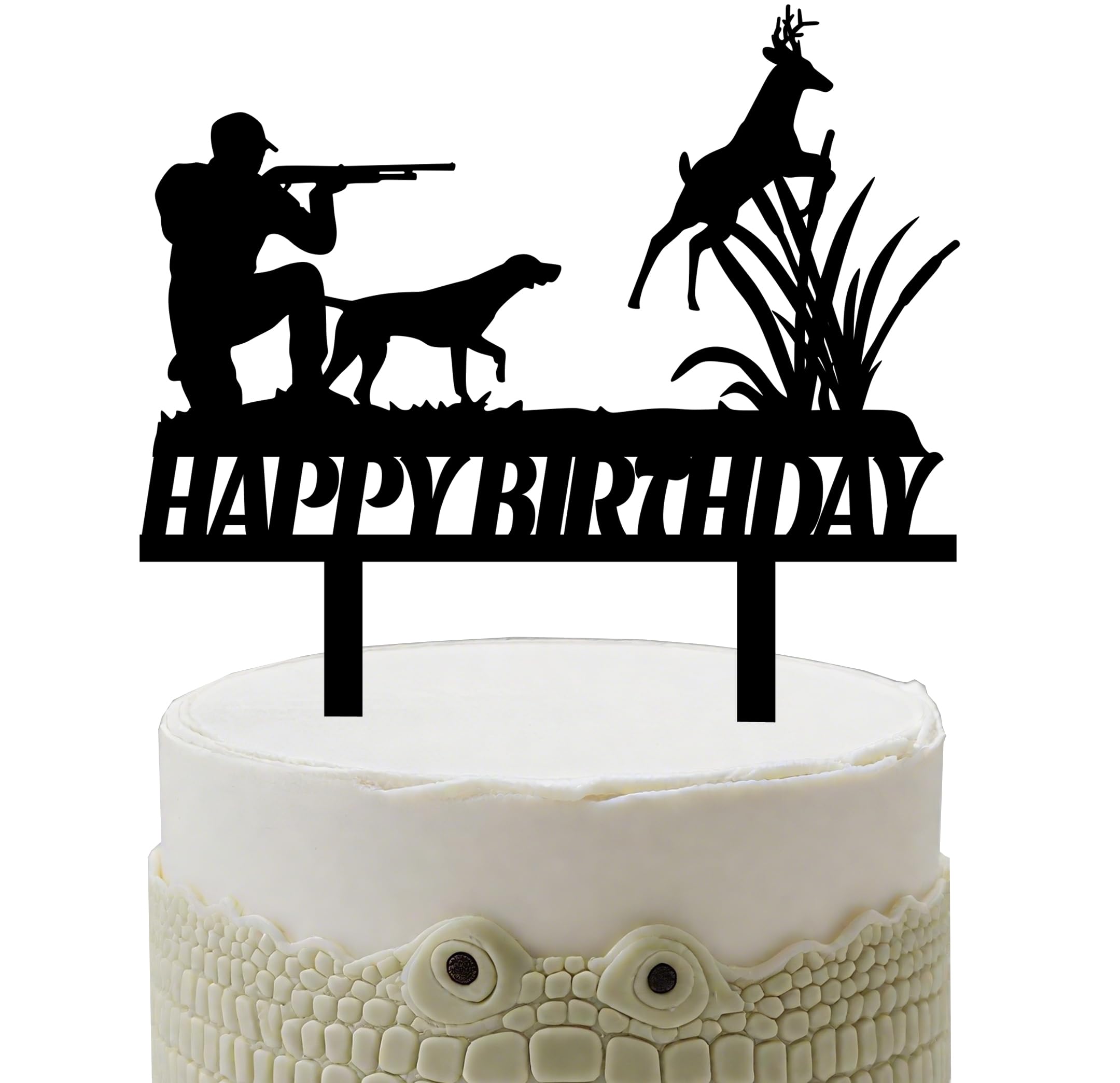 Deer Hunting Birthday Cake Topper Gone AIS1 Hunting Hunter Camping With ...