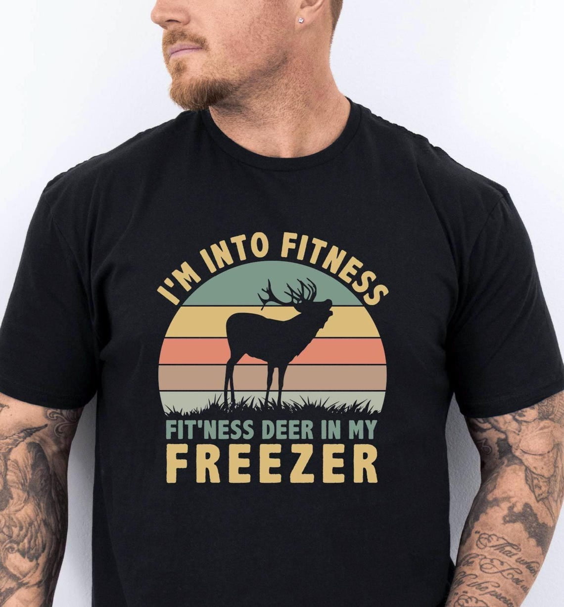 Deer Hunting Dad T-Shirt: Fitness Deer In Freezer - Walmart.com