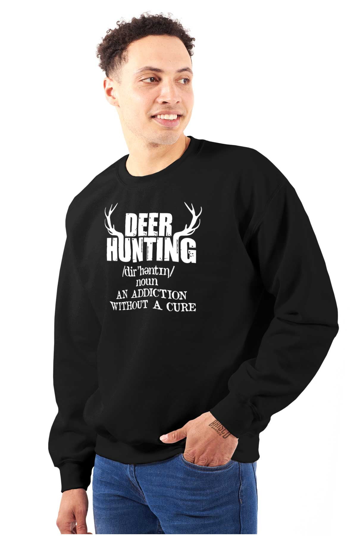 Deer Hunting Definition Antlers Unisex Plus Fleece Graphic Sweatshirt ...