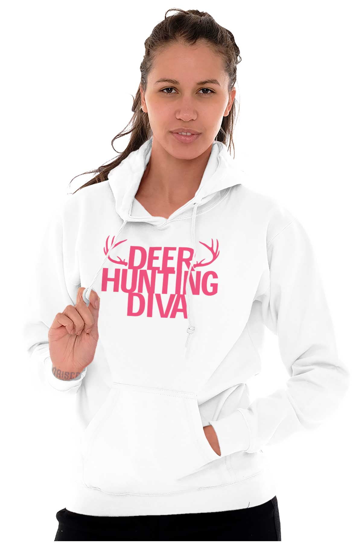 Deer Hunting Diva Antler Season Women Plus Size Hoodie Brisco Brands 5X - Walmart.com