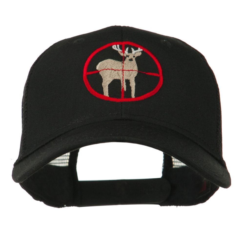 Deer Hunting Embroidered Mesh Back Cap - Black OSFM - Walmart.com