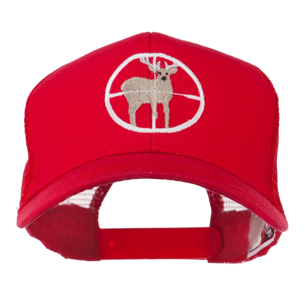 Deer Hunting Embroidered Mesh Back Cap - Red OSFM - Walmart.com