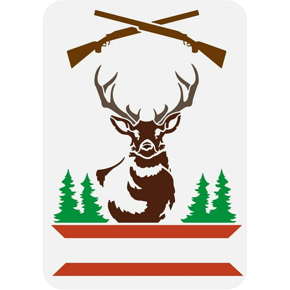 Deer Hunting Frame Stencil for Painting 8.3x11.7inch Large Deer Head ...