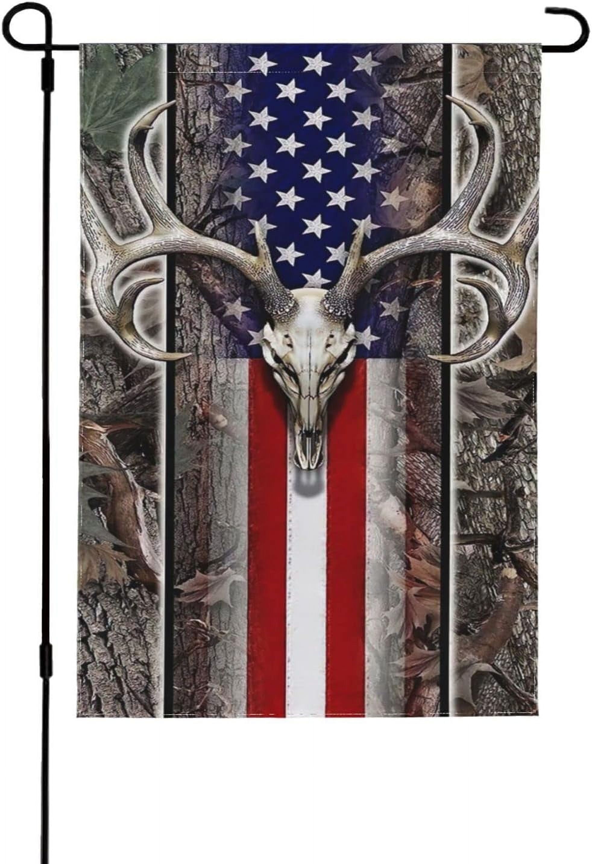 Deer Hunting Garden Flag Double Sided Outdoor Outside Decorations House ...
