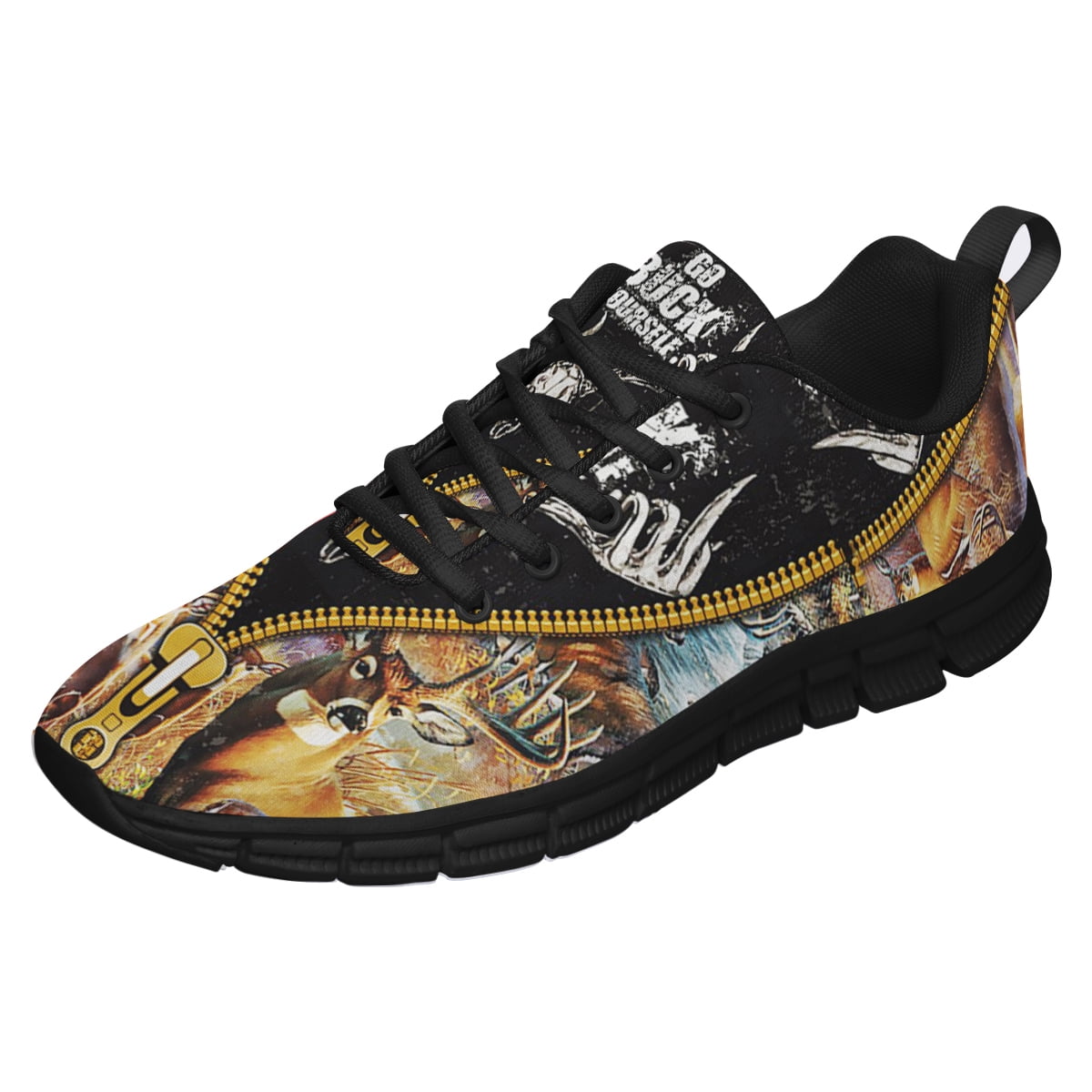 Deer Hunting Go Buck Yourself Running Shoes Sneakers Mesh Black Size 3. ...